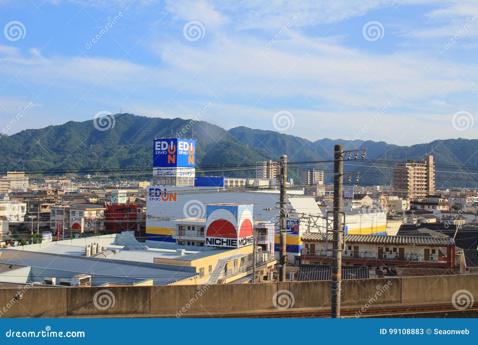 View of Mihara City at Train Editorial Stock Photo - Image of shop ...