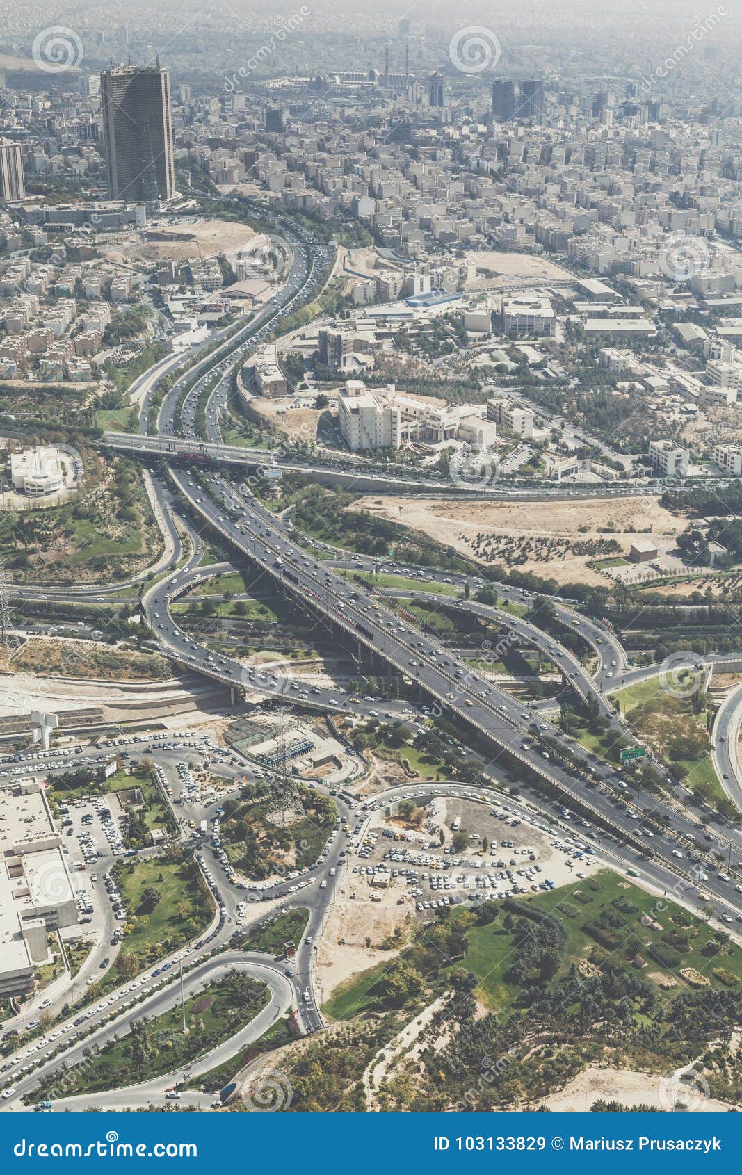 View from the Milad Tower in Tehran, Iran. Stock Image - Image of ...