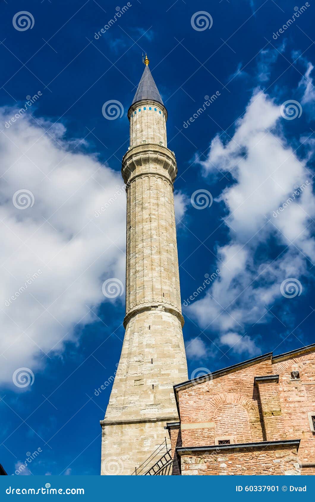 View on Minaret of Mosque in Istanbul Stock Image - Image of adventure ...