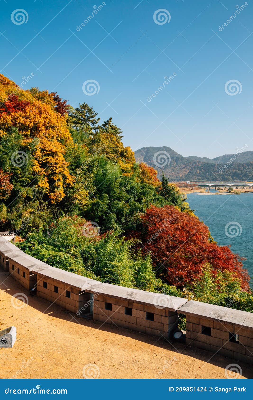 View of Miryang River and Mountain at Autumn in Miryang, Korea Stock ...