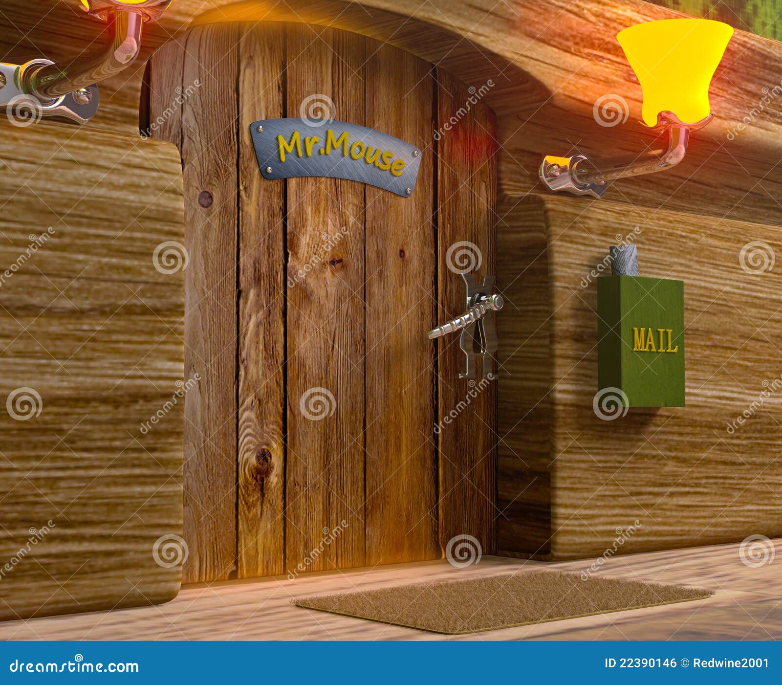 Mouse Home Inside Walls Vector Illustration | CartoonDealer.com #28892634