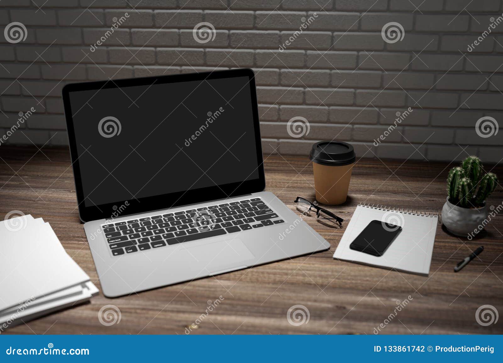 Mock Up of a Computer Isolated on a Background with Shadow Stock Photo ...