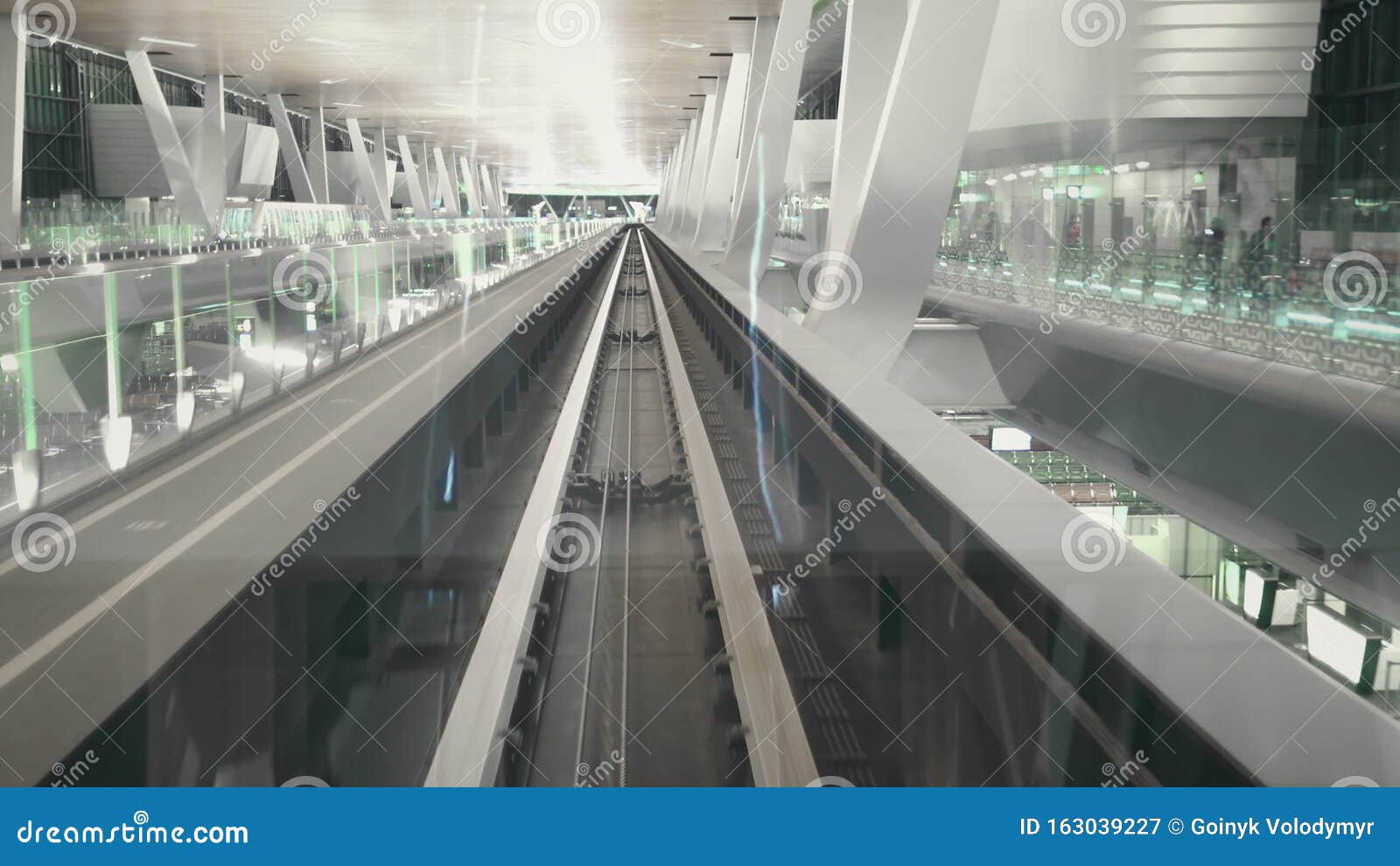 View from Modern Automatic Train Front Window Stock Video - Video of innovation, interterminal ...