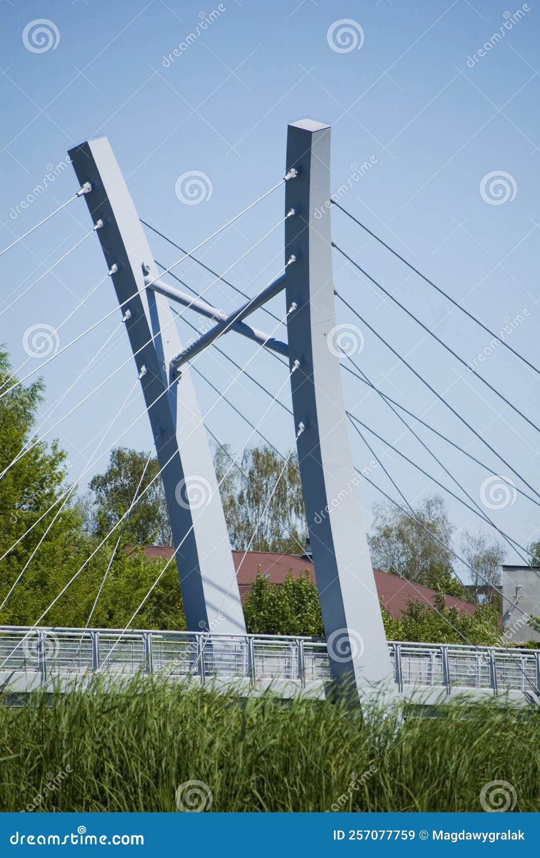 View of Modern Bridge Pylon. Stock Image - Image of vertical, outside ...