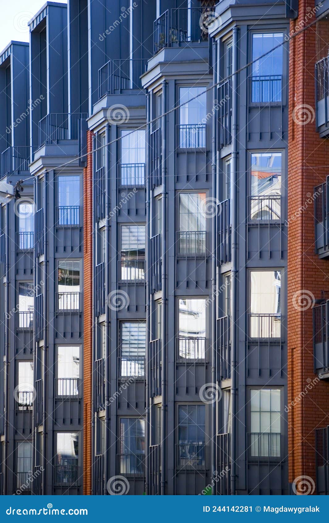 View of the Modern Building Fascade with Windows Stock Image - Image of ...