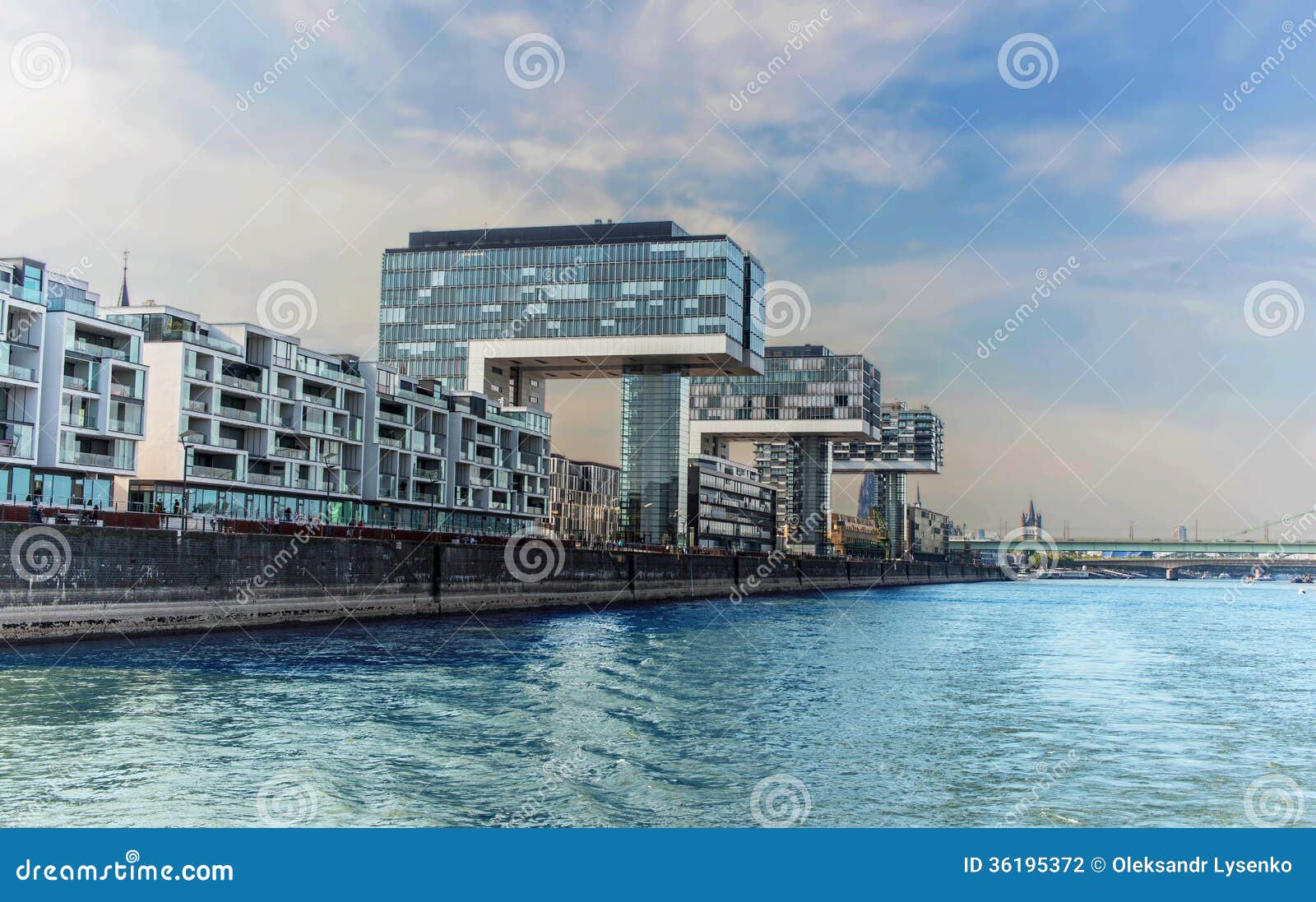 View of Modern Buildings on the Waterfront Cologne. Editorial ...