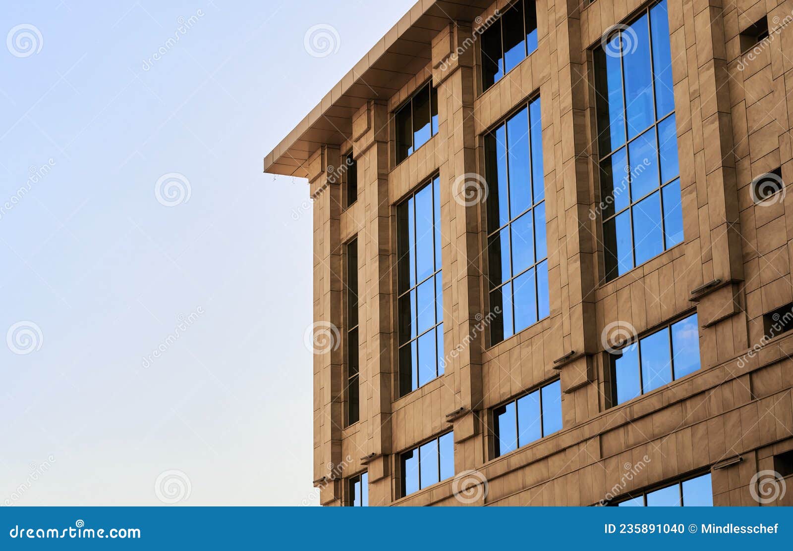 View of Modern Business House with Ceramic Facade Cladding and Big ...