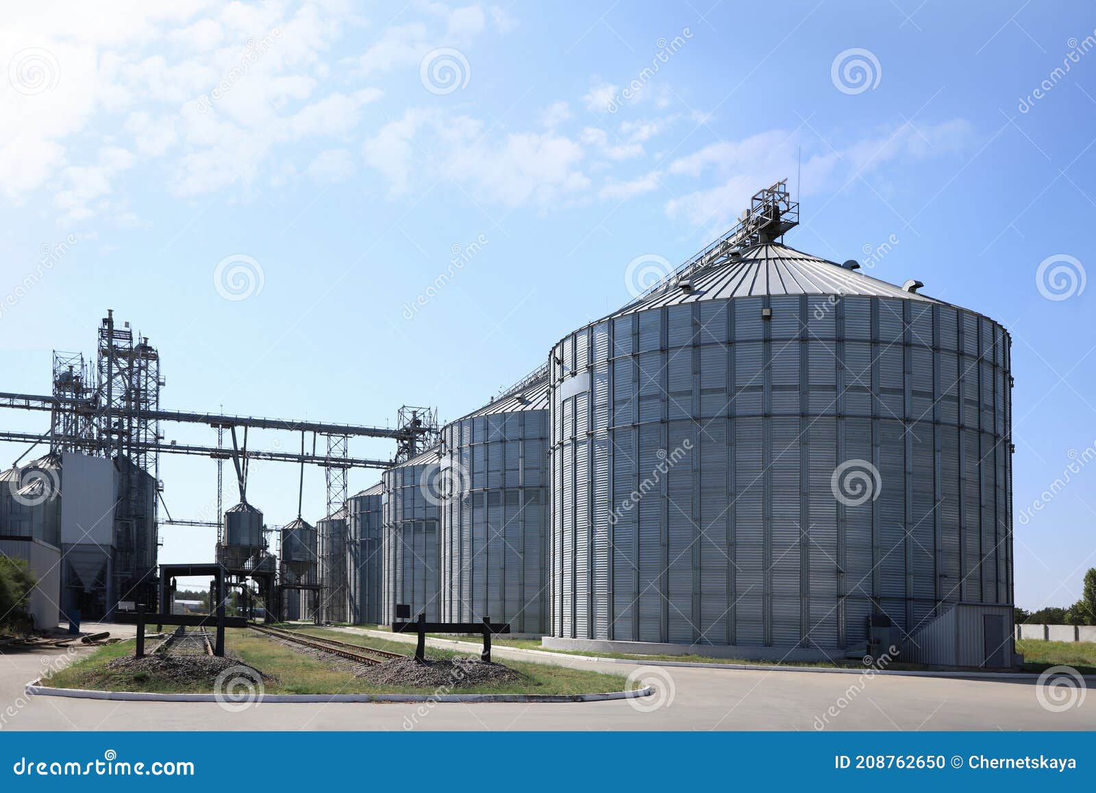 View of Modern Granaries for Storing Cereal Grains Outdoors Stock Photo ...