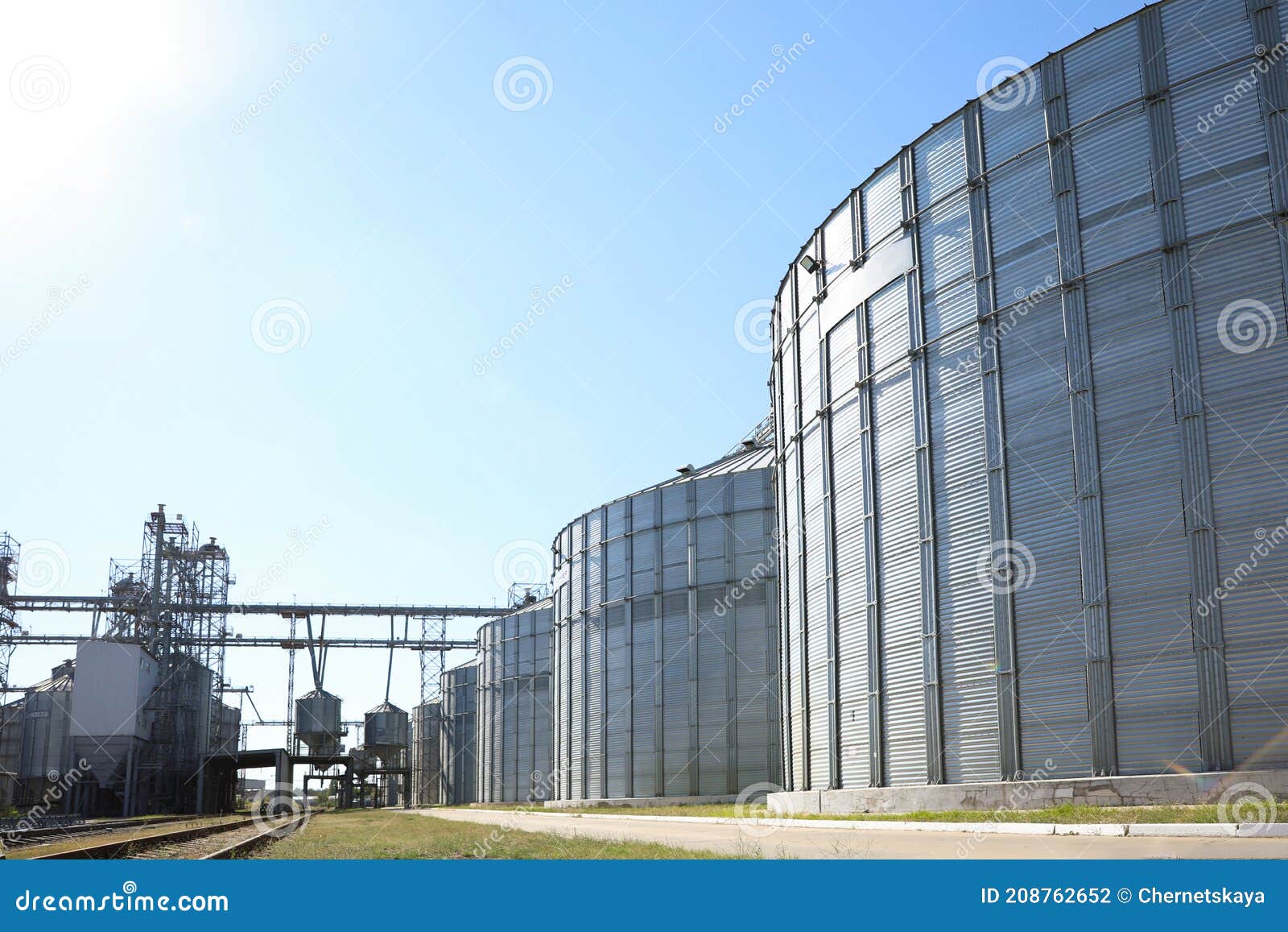 View of Modern Granaries for Storing Cereal Grains Outdoors Stock Photo ...