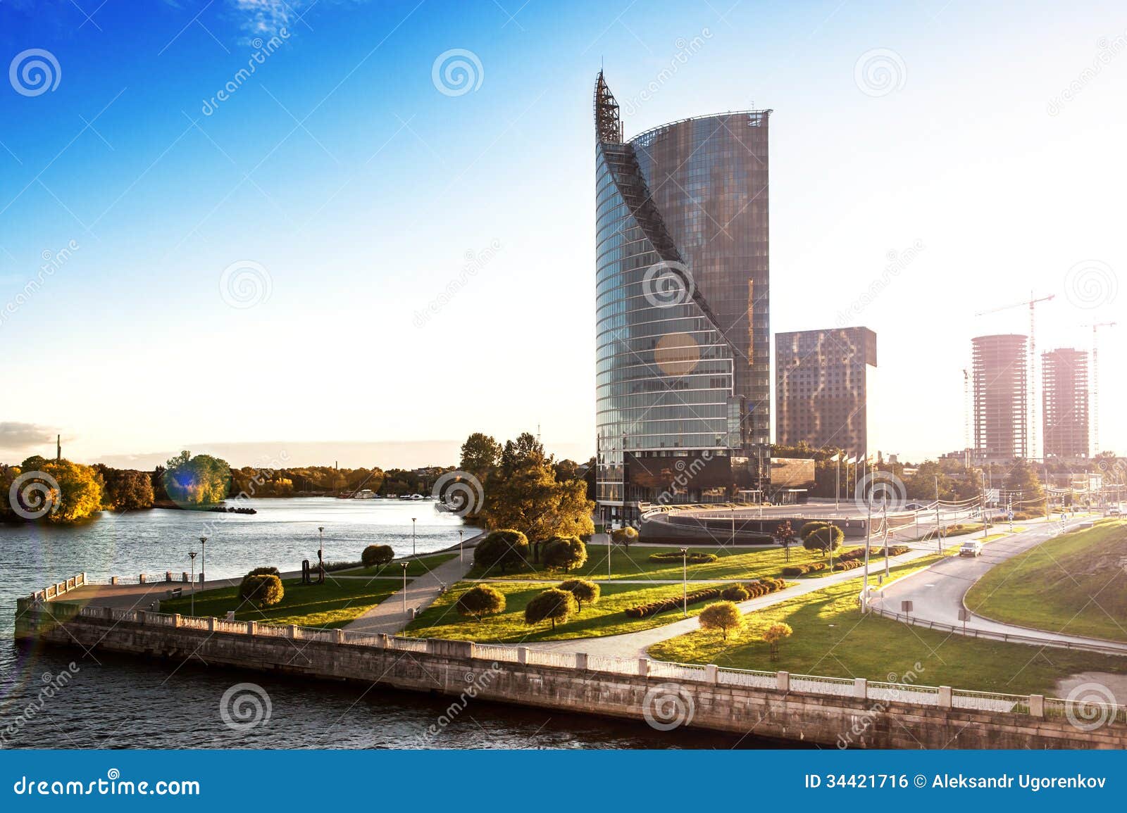 View of the Modern House on the Waterfront Riga Stock Photo - Image of ...