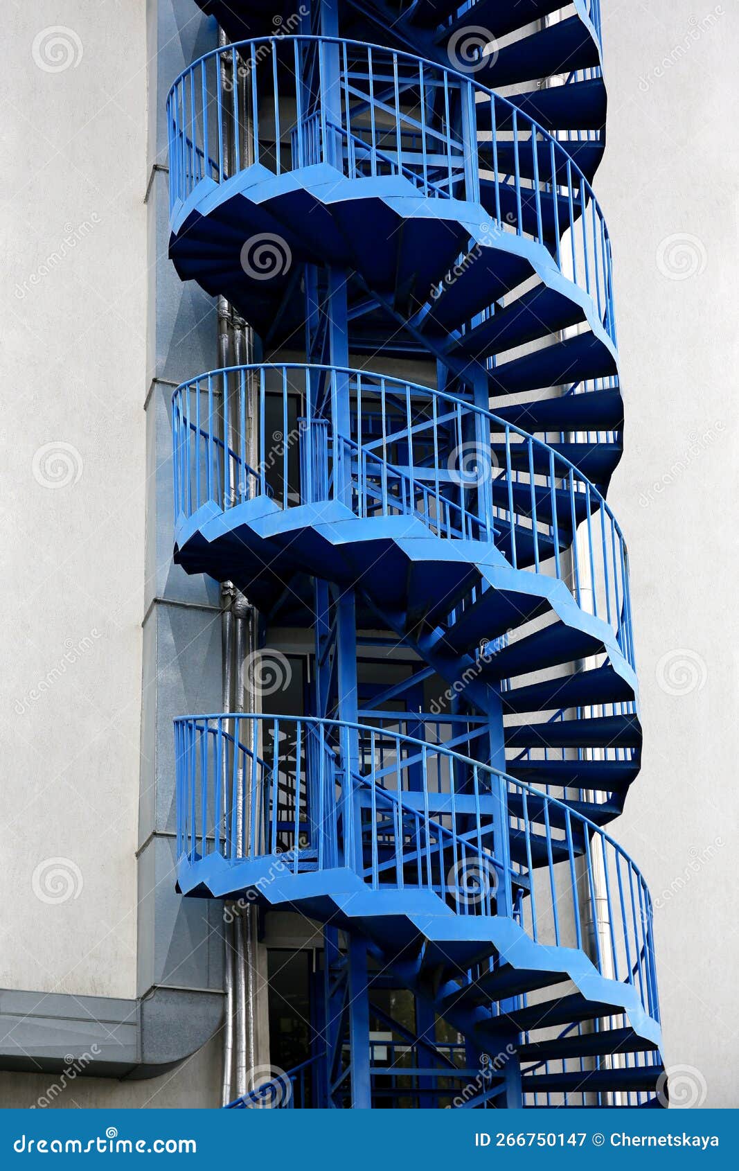 View of Modern Metal Empty Fire Escape Ladder Near Building Outdoors ...