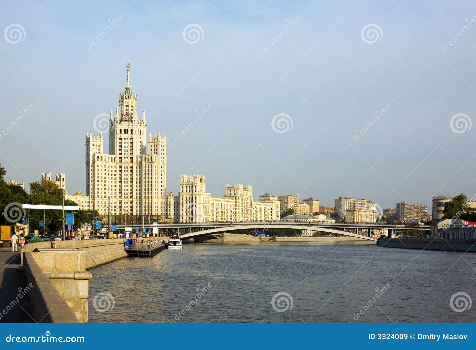 The view of modern Moscow stock image. Image of arch, berth - 3324009
