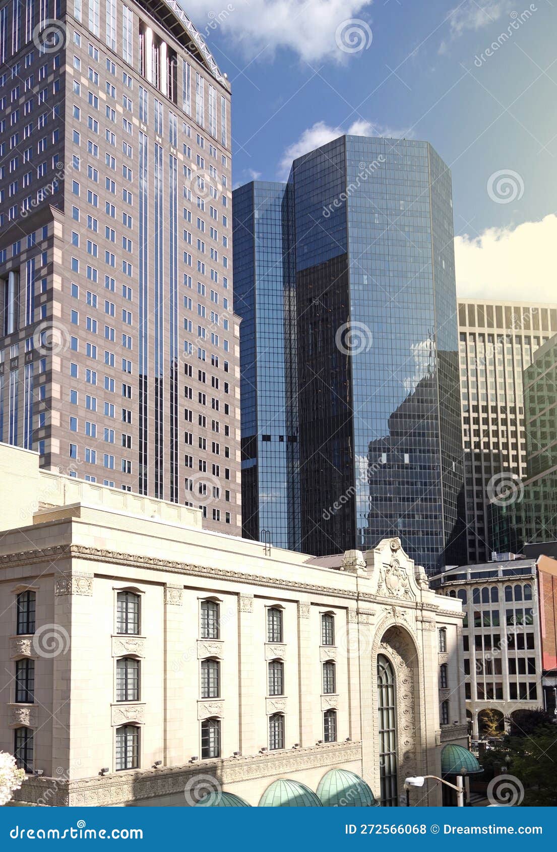 View of Modern and Old Buildings in Downtown Pittsburgh PA Stock Photo ...
