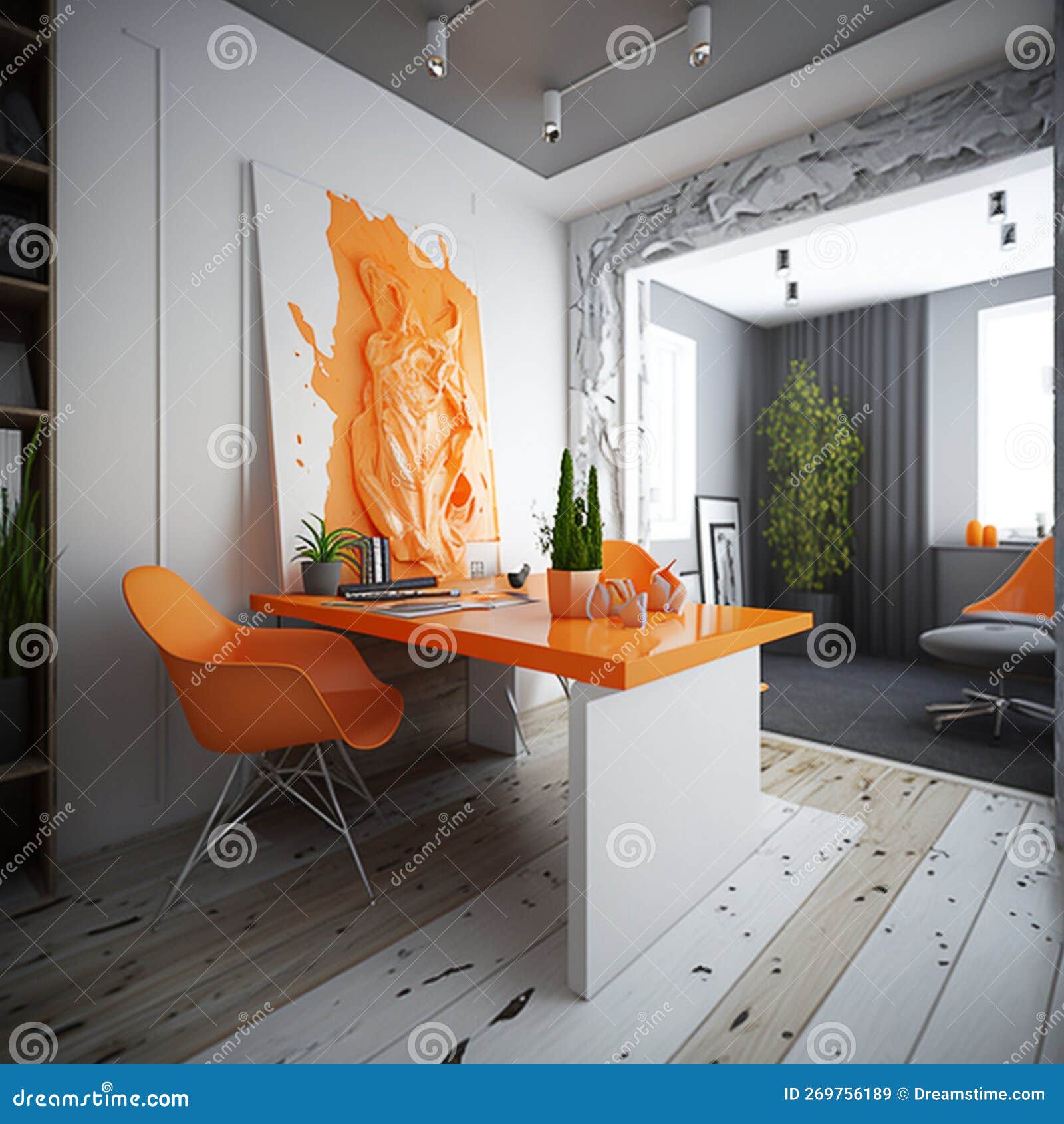 View of Modern Room Design Emphasizes Simplicity, Functionality, and a ...