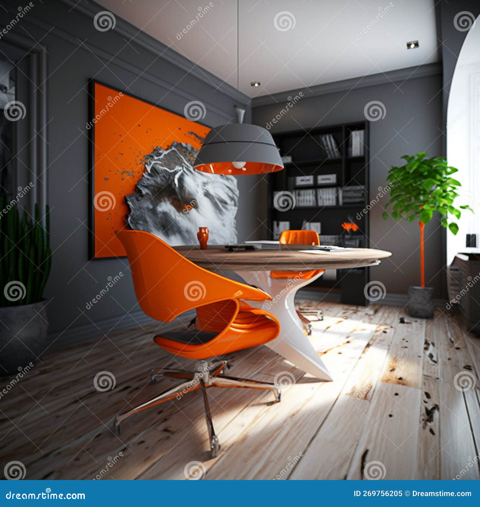 View of Modern Room Design Emphasizes Simplicity, Functionality, and a ...