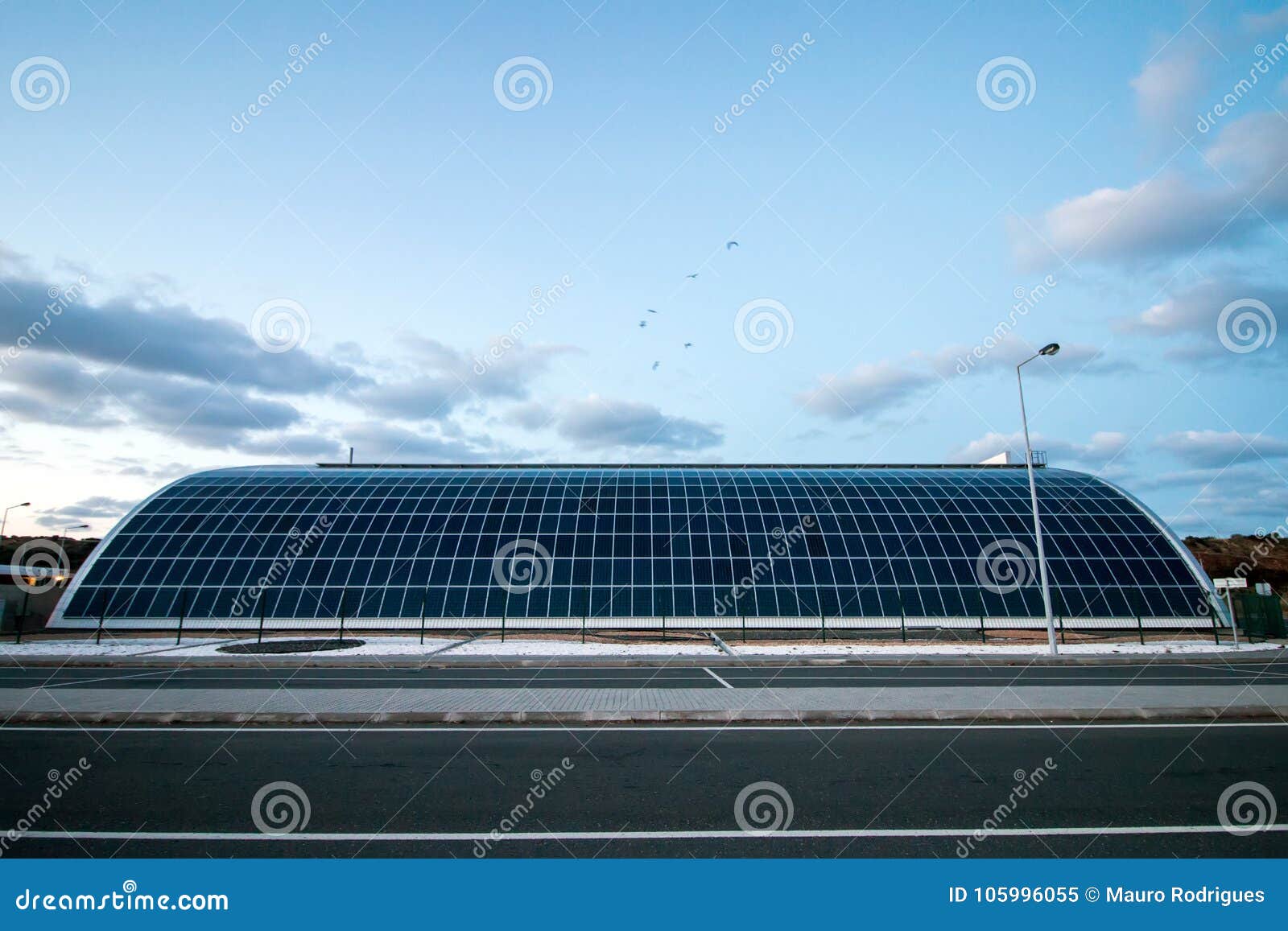 Modern solar warehouse stock image. Image of cells, portugal - 105996055