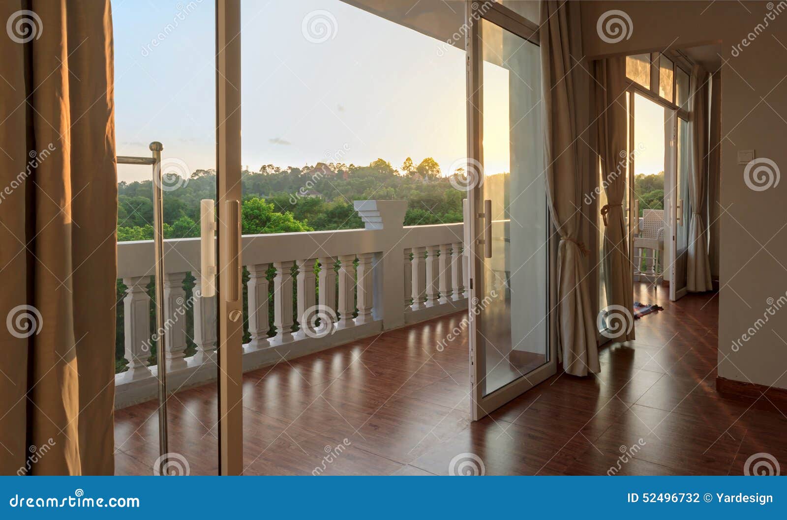 View from a Modern White Empty Room Stock Photo - Image of beam, lounge ...