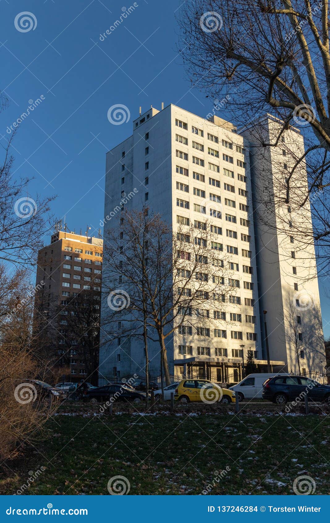 View of a Modernized GDR Residential Tower Stock Photo - Image of room ...