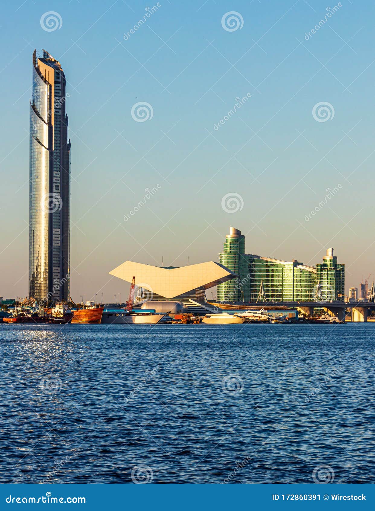 View Of Mohammed Bin Rashid Library And Dubai Skyline From Dubai Creek ...
