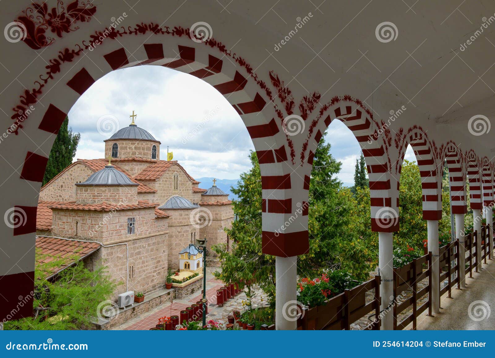 View at the Monastery of Agathon in Greece Stock Photo - Image of ...