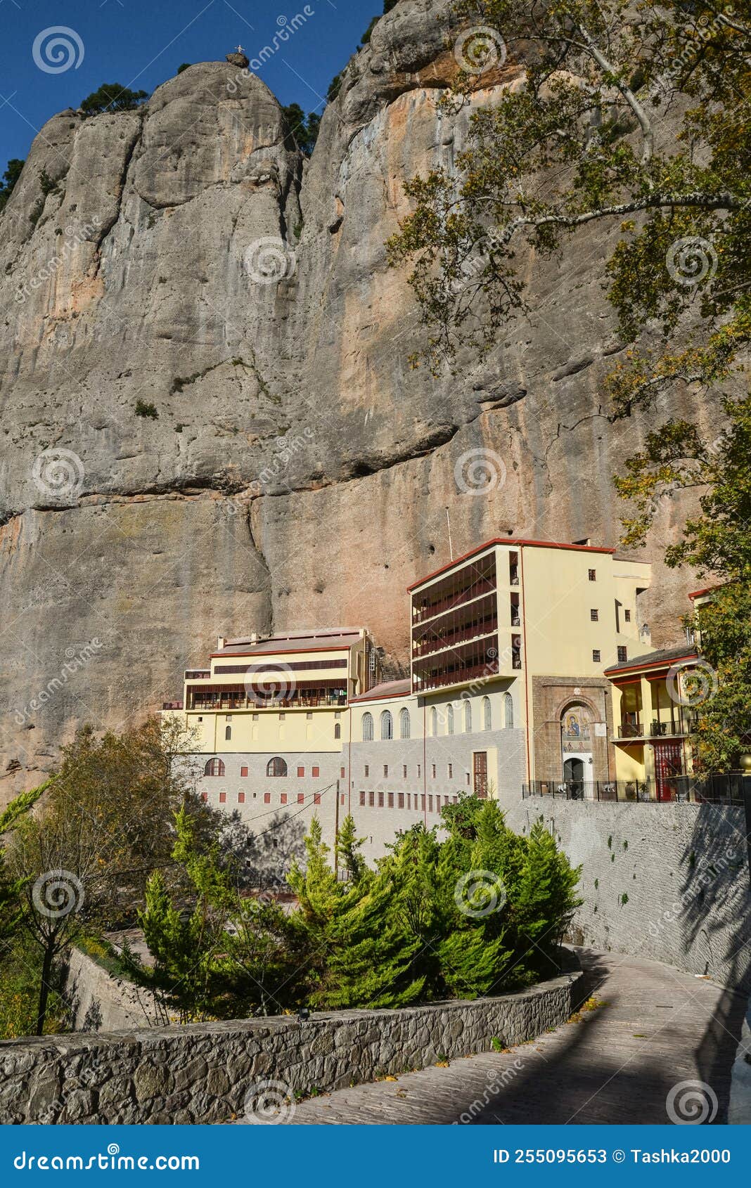 View of the Monastery of Mega Spilaio Stock Image - Image of ...