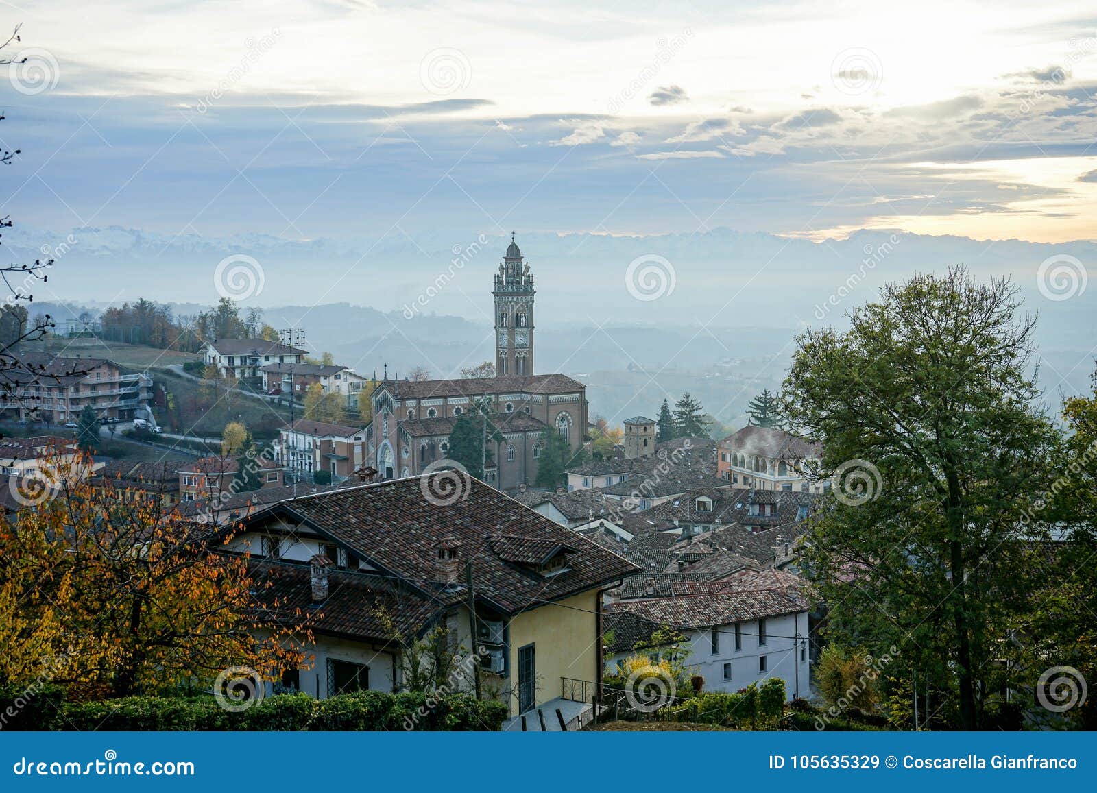 View of Monforte D`Alba, Italy Stock Image - Image of landscape ...