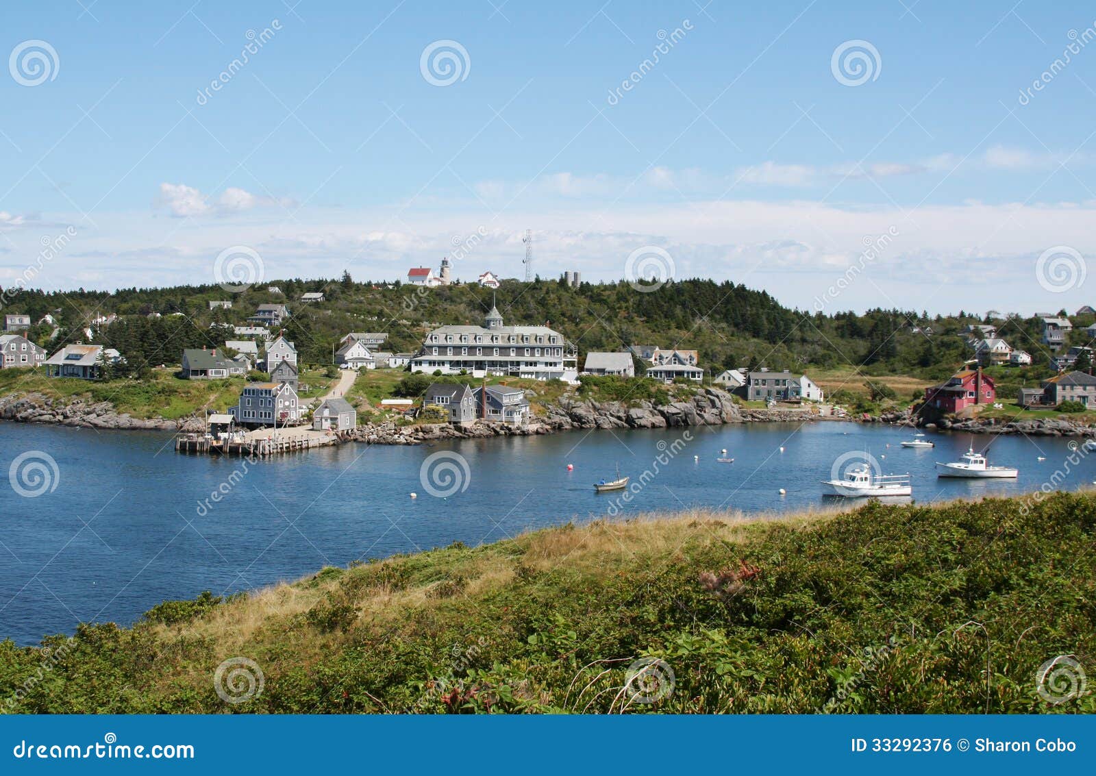 View of Monhegan Island stock photo. Image of water, ocean - 33292376