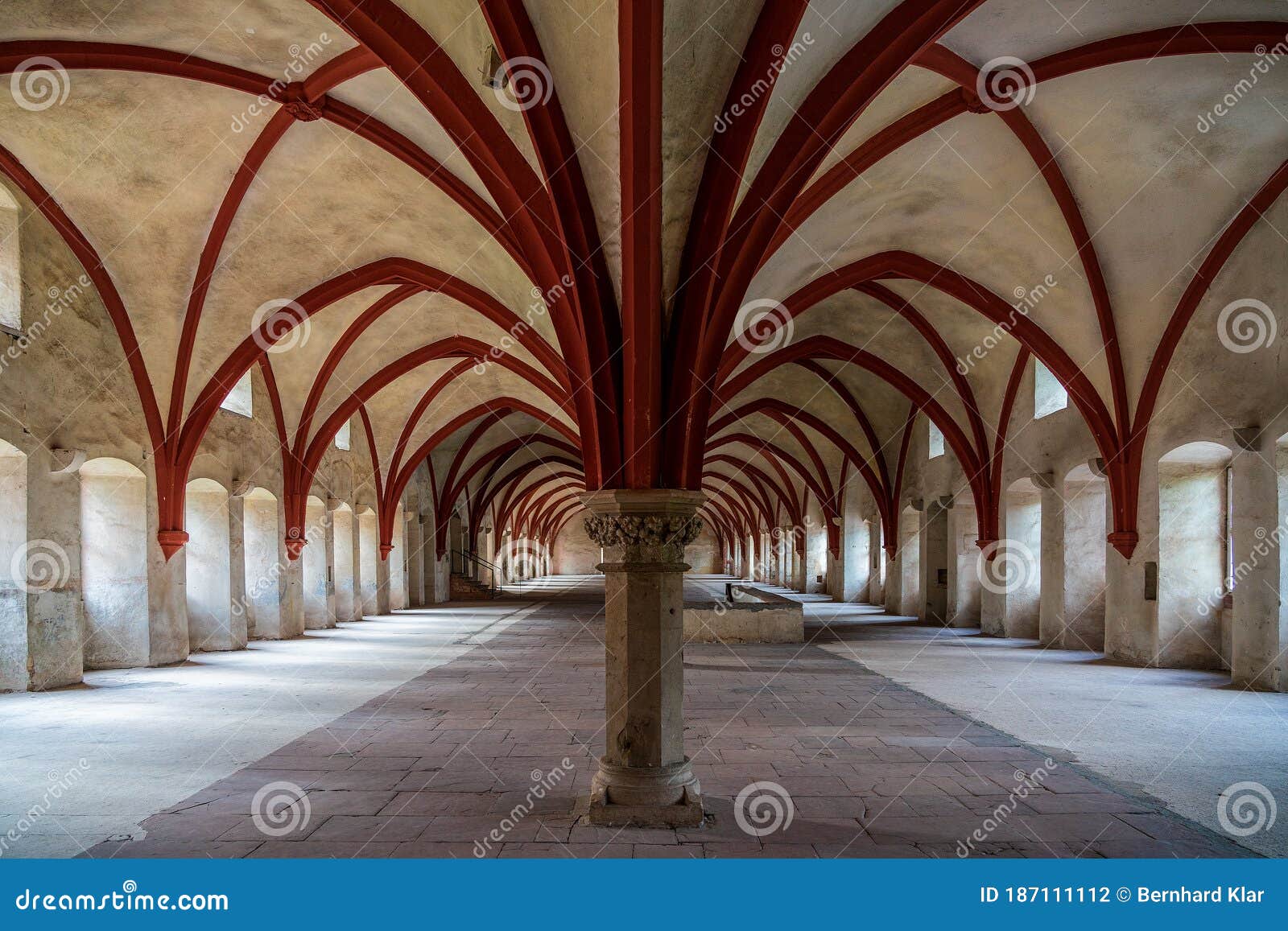 View into the Monk`s Dormitory, Eberbach Abbey Stock Photo - Image of ...