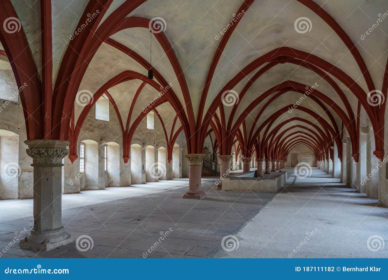 View into the Monk`s Dormitory, Eberbach Abbey Stock Photo - Image of ...