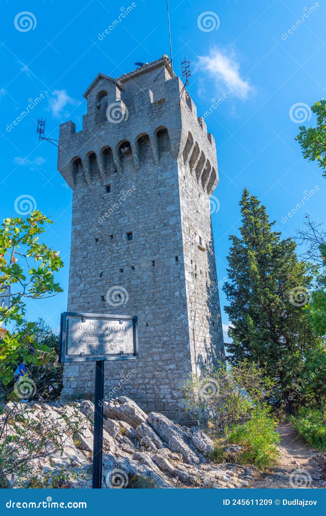 View of the Montale, the Third Tower of San Marino Stock Image - Image ...