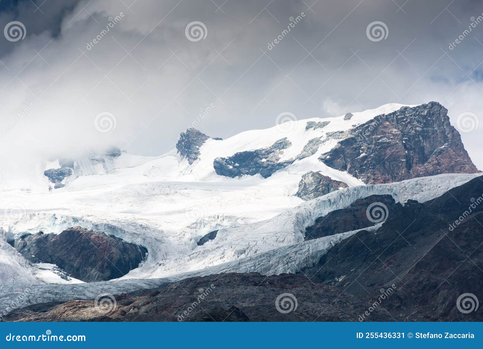 View of the Monte Rosa, the Second Highest Mountain in Europe, between ...