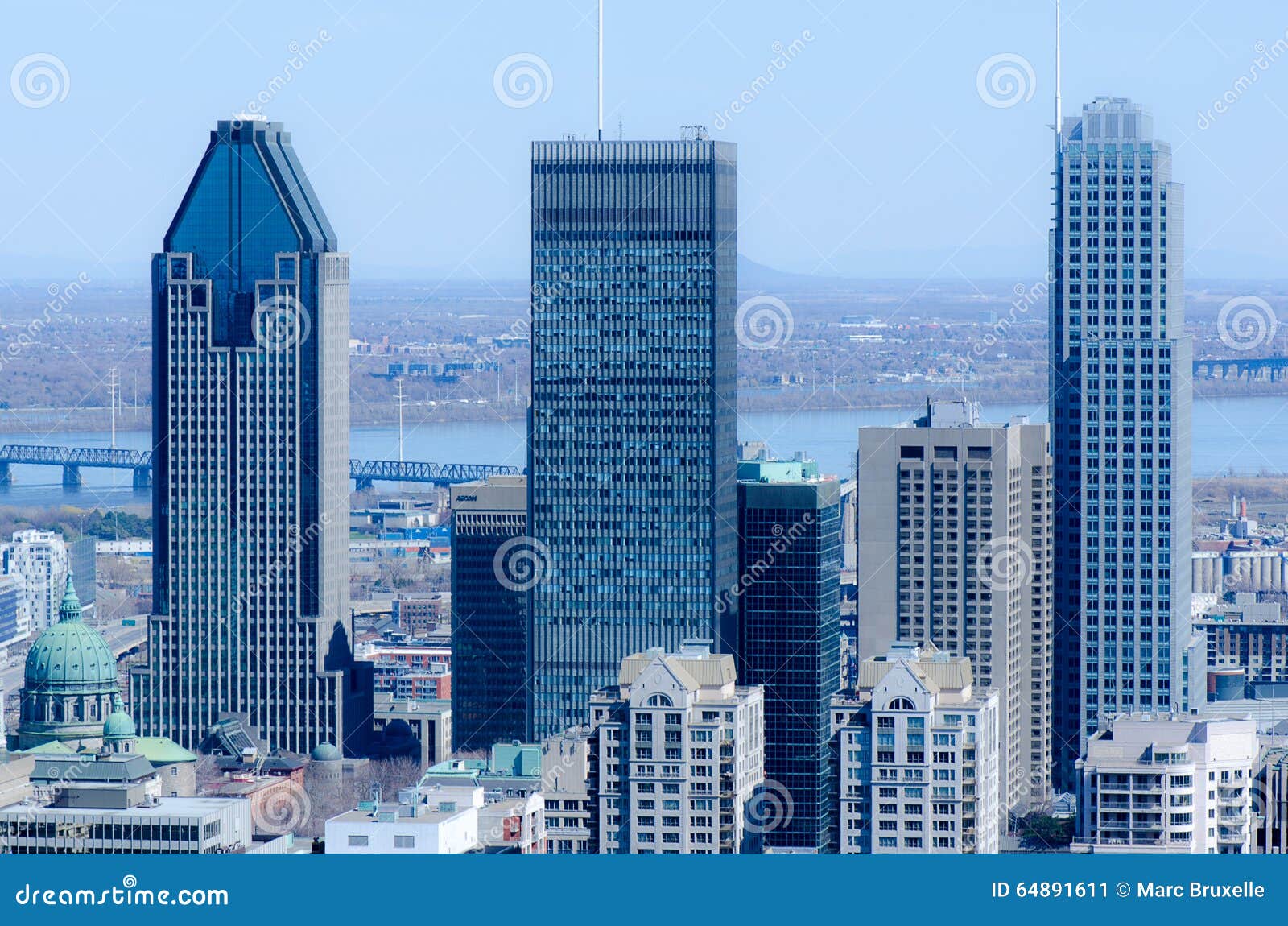 View of Montreal Skyscrapers Stock Image - Image of high, skyline: 64891611