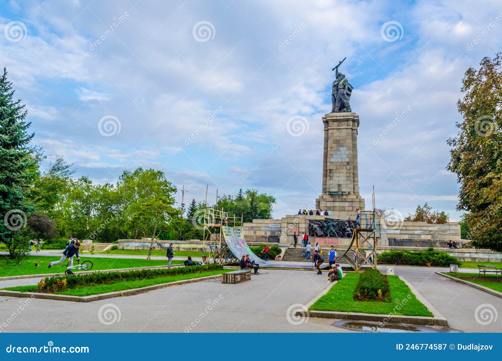 View of the Monument of the Soviet Army in Sofia, Bulgaria....IMAGE ...