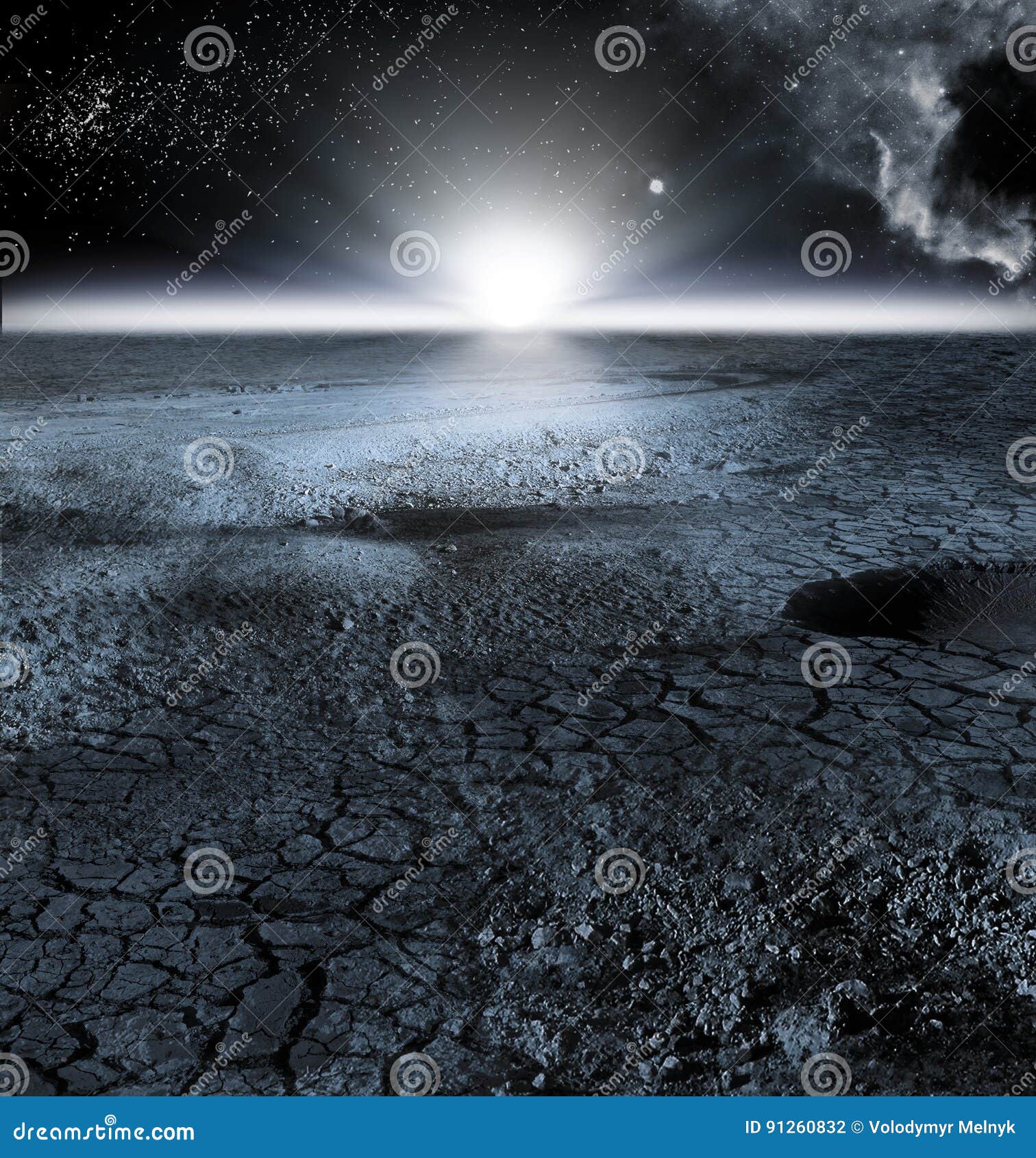 View of Moon Landscape, or Lunar Landscape Stock Photo - Image of ...