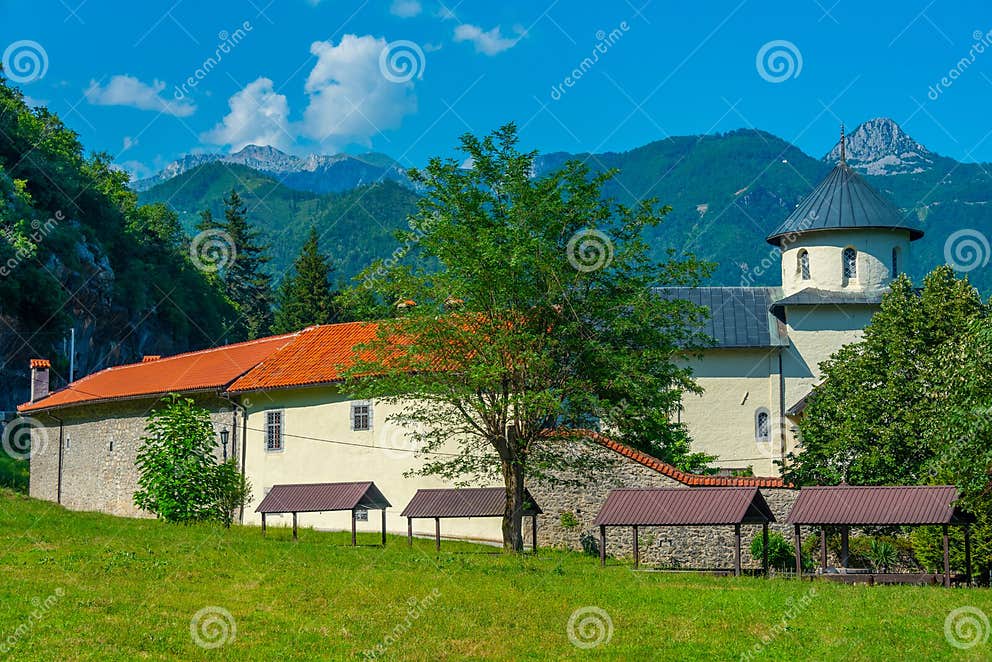 View of Moraca Monastery in Montenegro Stock Image - Image of monument ...
