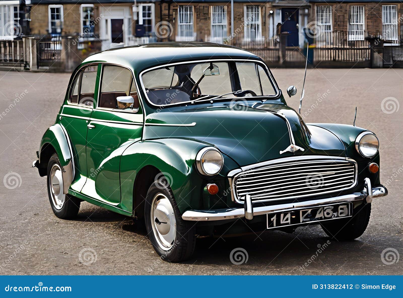 A View of a Morris Minor Car Stock Illustration - Illustration of wheel ...