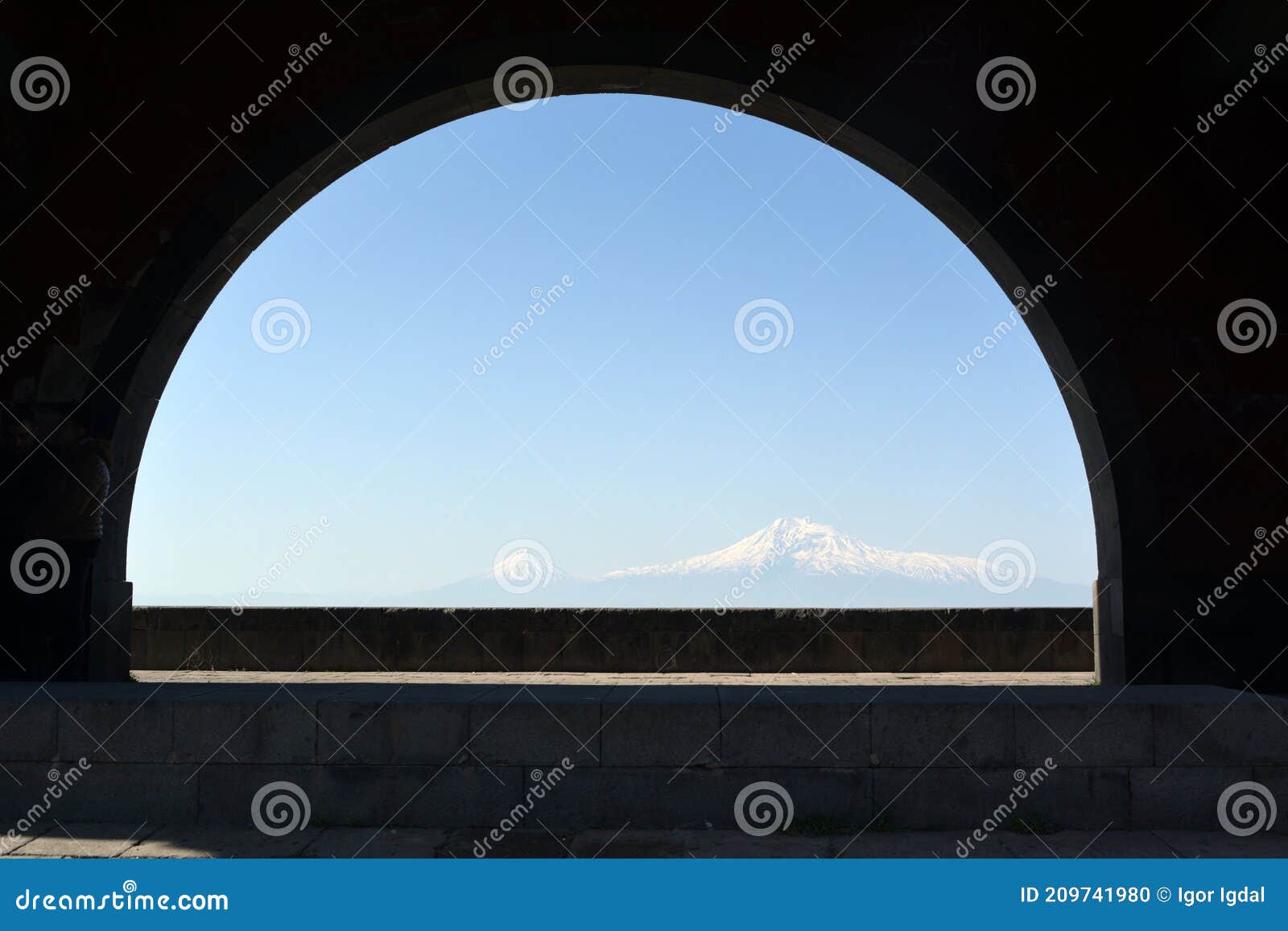 View of Mount Ararat from the Armenian Side through the Arch of ...