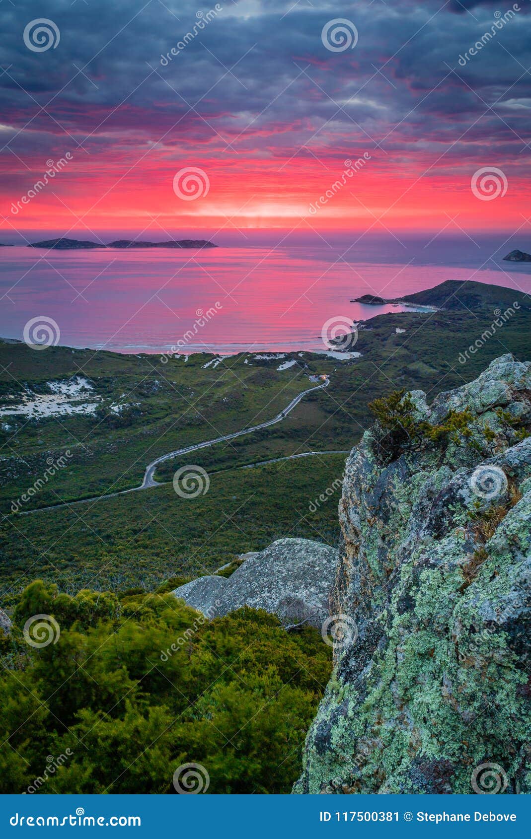 View from Mount Bishop in Wilsons Prom at Sunset Stock Image - Image of ...
