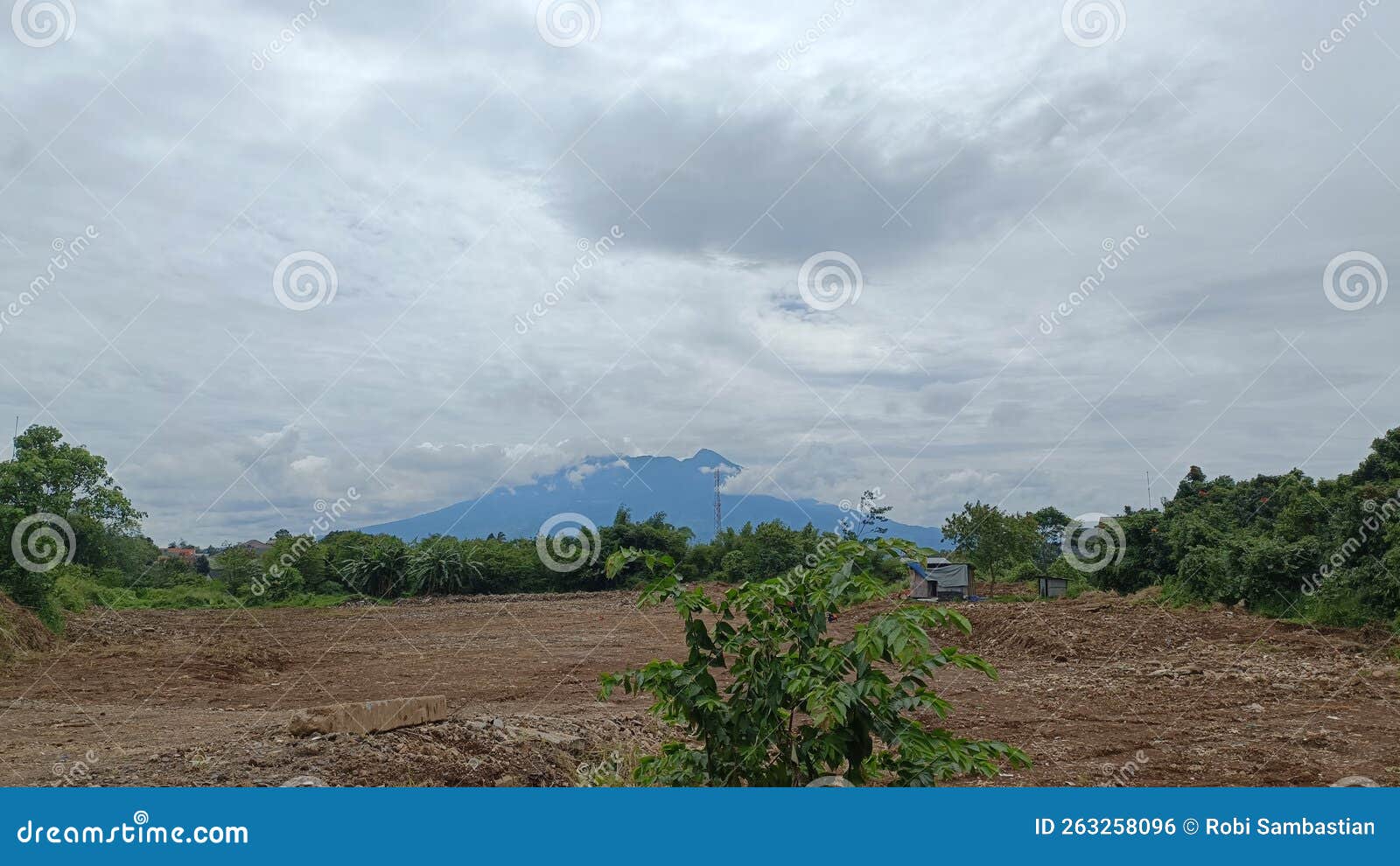 The View of Mount Gede Pangrango Stock Photo - Image of landscape, farm ...