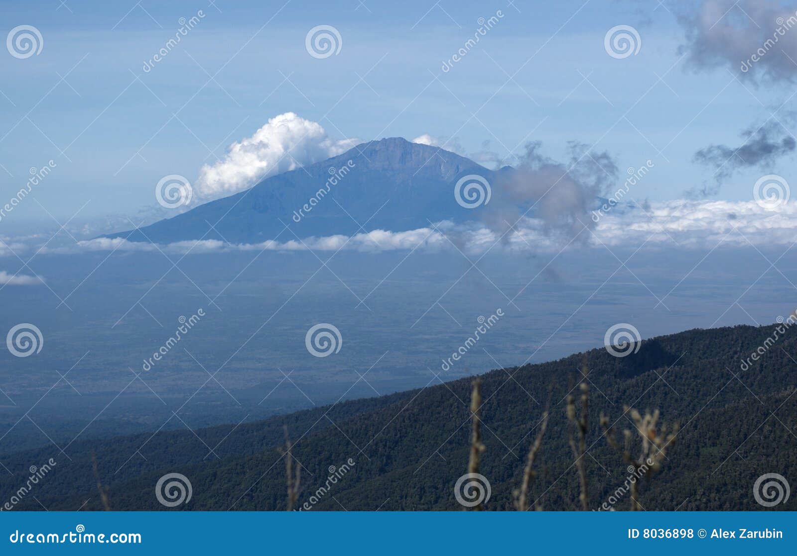 View from Mount Kilimanjaro on a Mount Meru Stock Photo - Image of meru ...