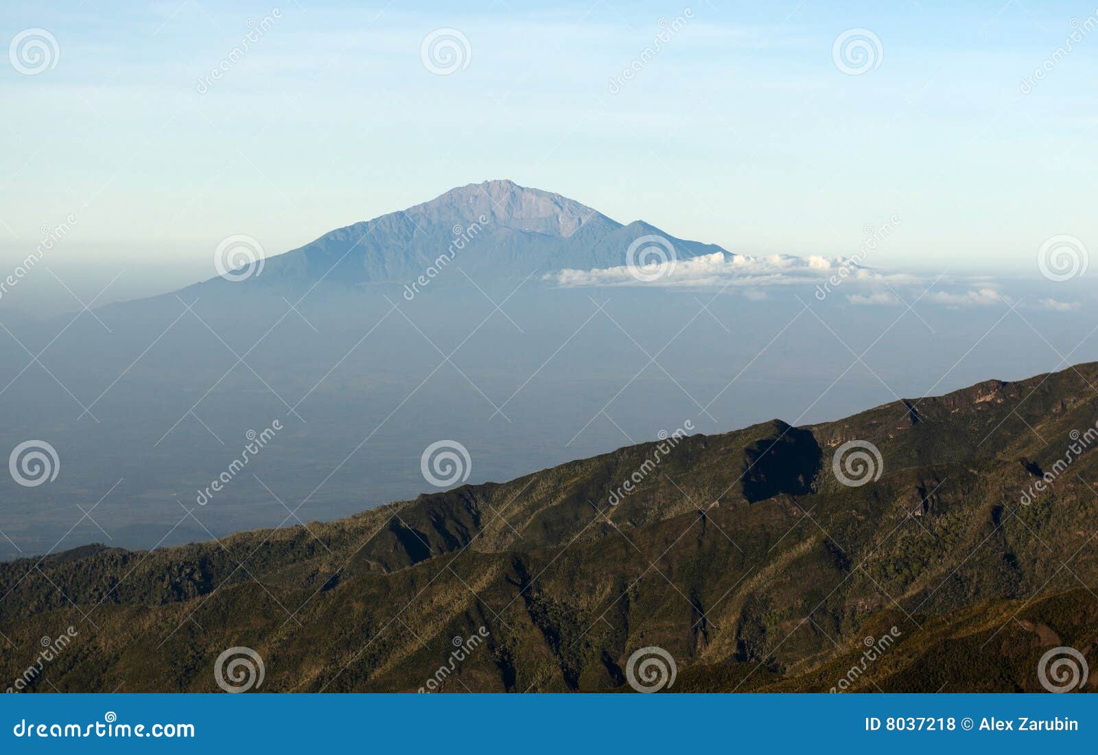 View from Mount Kilimanjaro on a Mount Meru Stock Photo - Image of ...