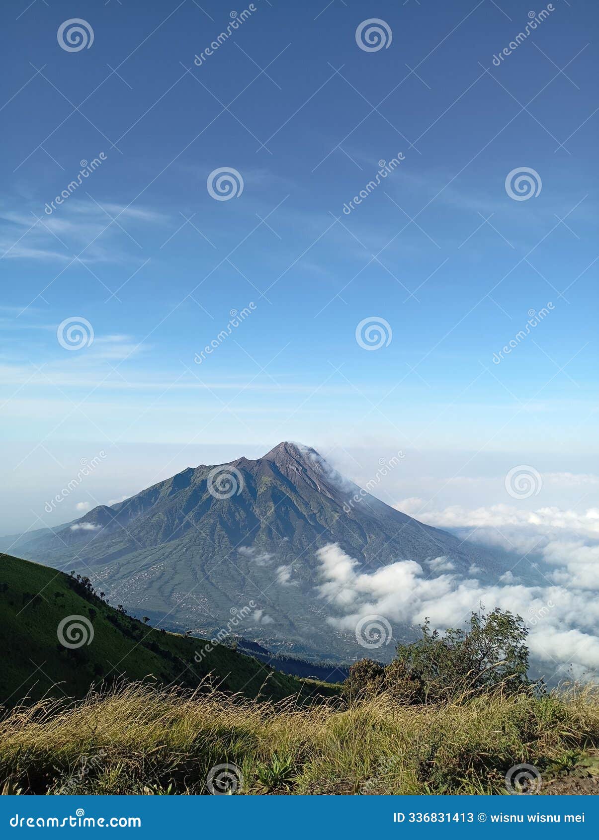 VIEW of MOUNT MERAPI stock image. Image of nature, merapi - 336831413