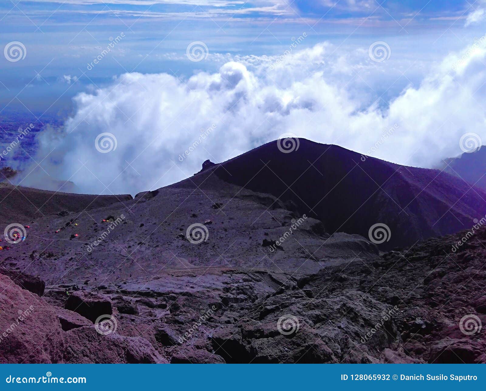 View on Mount Merapi stock photo. Image of mountain - 128065932