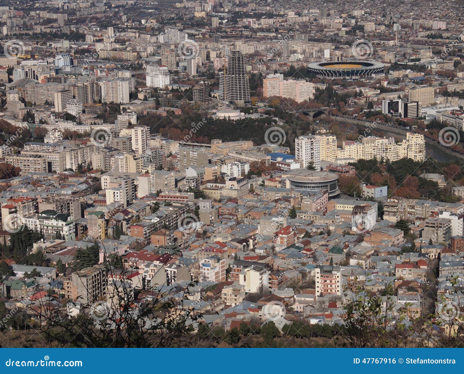 View from Mount Mtatsminda Over Tbilisi (Georgia) Stock Photo - Image ...