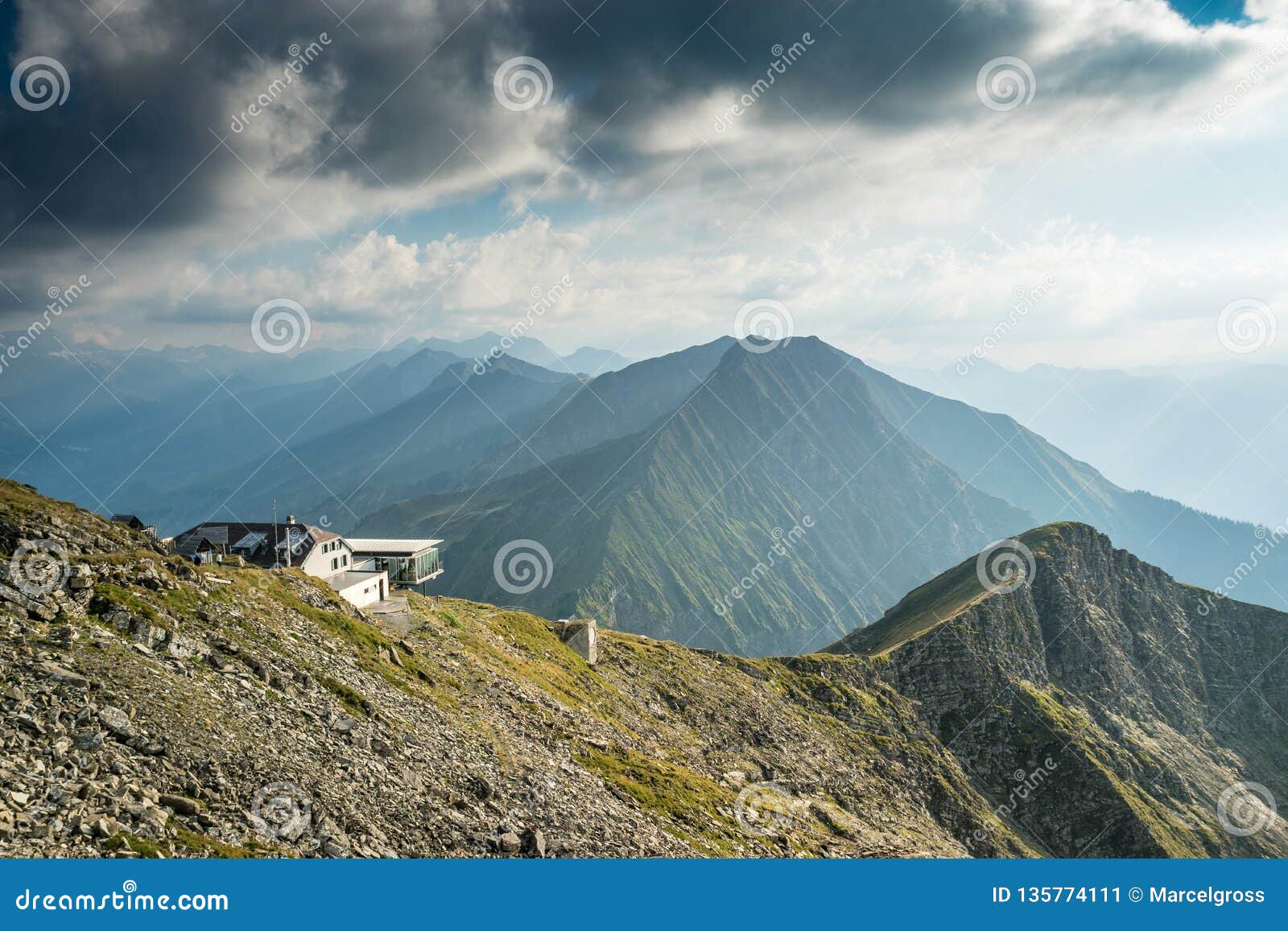 View from Mount Niesen stock image. Image of suisse - 135774111