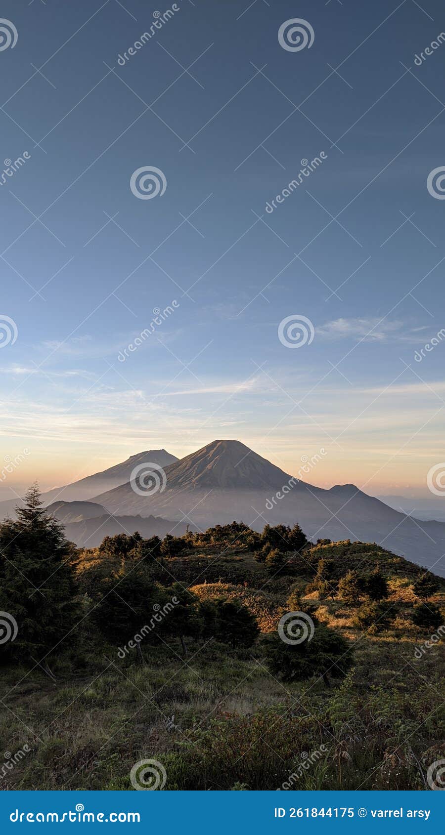 View of mount prau stock image. Image of mountain, sunrise - 261844175