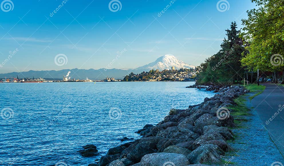 Peak and Ruston Shoreline 6 Stock Photo - Image of ruston, rocks: 166980704