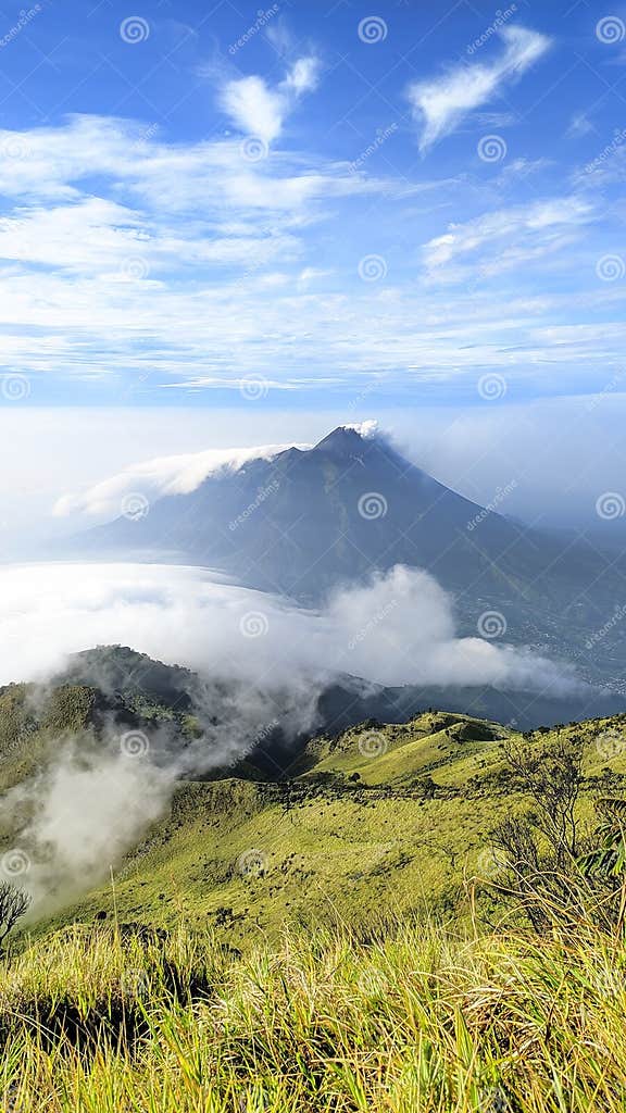 View of Mount Semeru from Mount Merbabu Stock Photo - Image of mount ...