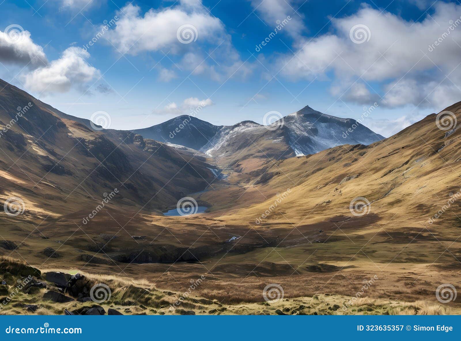 A View of Mount Snowdon in North Wales Stock Illustration ...