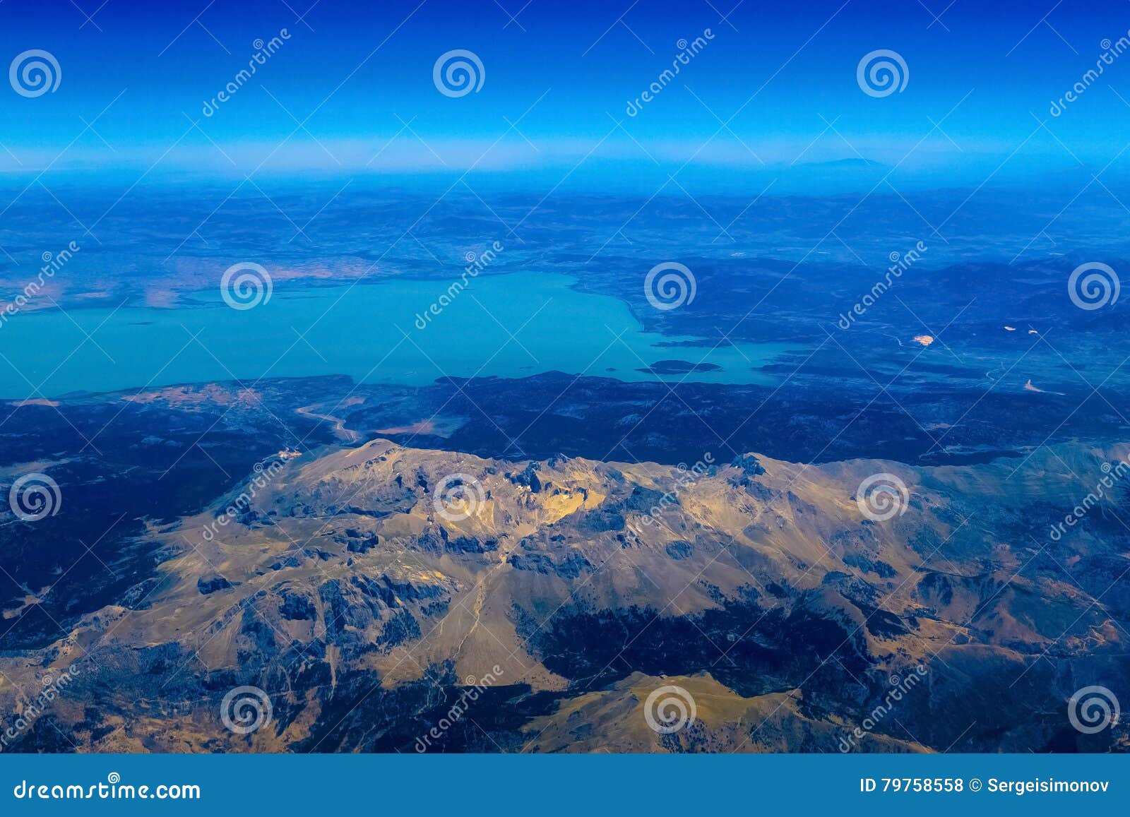 View on Mountain from Above Stock Photo - Image of aerial, bird: 79758558